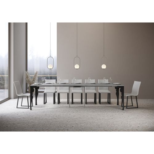 Console Extensible 90x40/300 Cm Paxon Evolution Ciment Cadre Anthracite - Table console BUT