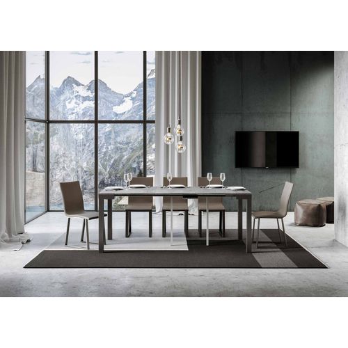 Console Extensible 90x40/300 Cm Everyday Evolution Ciment Cadre Anthracite - Table console BUT