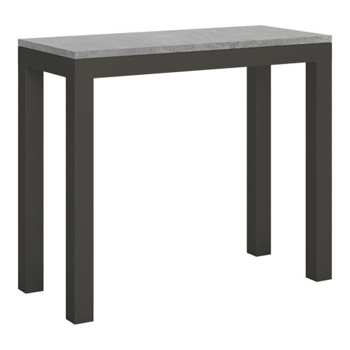 Console Extensible 90x40/300 Cm Everyday Evolution Ciment Cadre Anthracite - Table console BUT