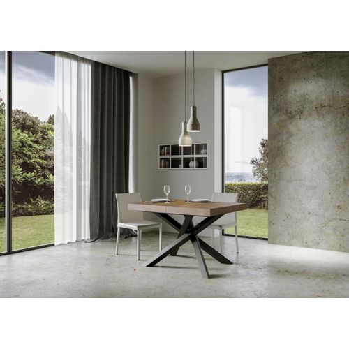 Table Extensible 90x120/224 Cm Volantis Noyer Cadre Anthracite - Table BUT