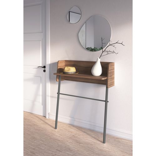 Table Console, Modèle Danish 789, En Mélamine Et Hêtre Massif. Noyer ...