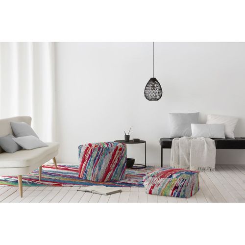 Pouf Peinture Coloré Moderne Abstrait Splash Multicolore 50x50x25 ...