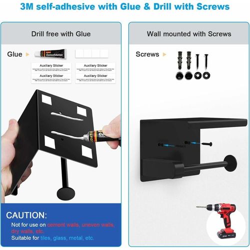 Porte Papier Toilette, Support Papier Rouleau Sans Percage Derouleur ...