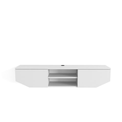 Hera Meuble TV Suspendu Avec Placards Et Niches (blanc Brillant ...