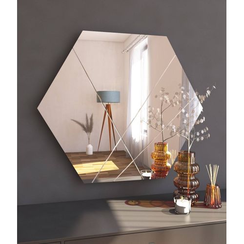 Miroir Décoratif Losange Dovine 70x60cm Bois Blanc - Miroir BUT