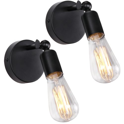 Lot De 2 Appliques Murales Réglable Vintage En Métal Fer Edison E27 ...
