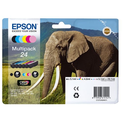 Cartouches D'encre Elephant Multipack 6-colours 24 Claria Photo Hd Ink ...