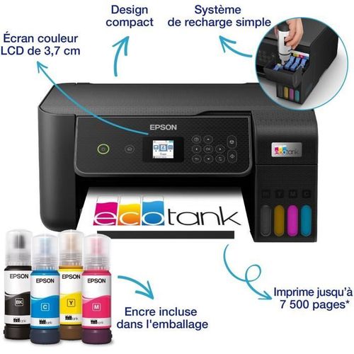 Imprimante Multifonction A4 - Ecotank Et-2870 - Wi-fi - Réservoirs D'encre - 3 Ans D'encre ...