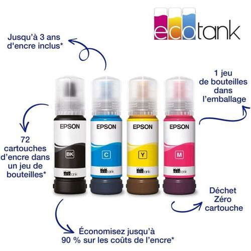 Imprimante Multifonction A4 - Ecotank Et-2870 - Wi-fi - Réservoirs D'encre - 3 Ans D'encre ...