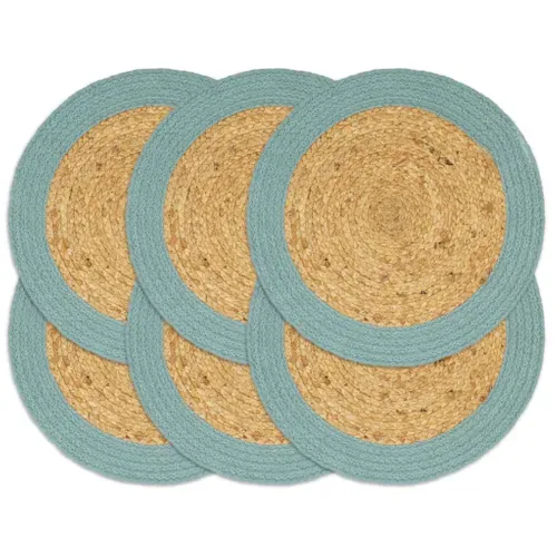 Napperons 6 Pièces Naturel Et Vert 38 Cm Jute Et Coton - Set de table BUT