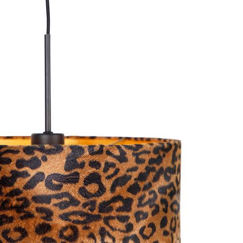Suspension Moderne Noire Avec Abat-jour Léopard 35 Cm - Combi - Lustre - Suspension BUT