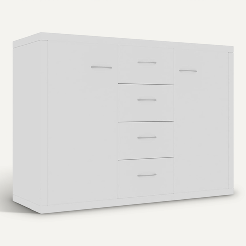 Vidaxl Buffet Avec Tiroirs Blanc 88x30x65 Cm Bois D'contreplaqué ...