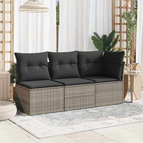 Canap D angle De Jardin Avec Coussins Gris R sine Tress e Canap De canap-d-angle-de-jardin-avec-coussins-gris-r-sine-tress-e-canap-de