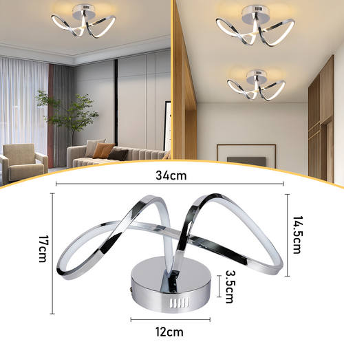 Plafonnier LED Métal 12w 3000k plafonnier salon Moderne pour chambre ...