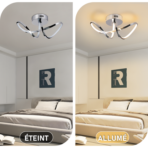 Plafonnier LED Moderne 12w 3000k Lampe De Chambre Et Salon - Spot et ...