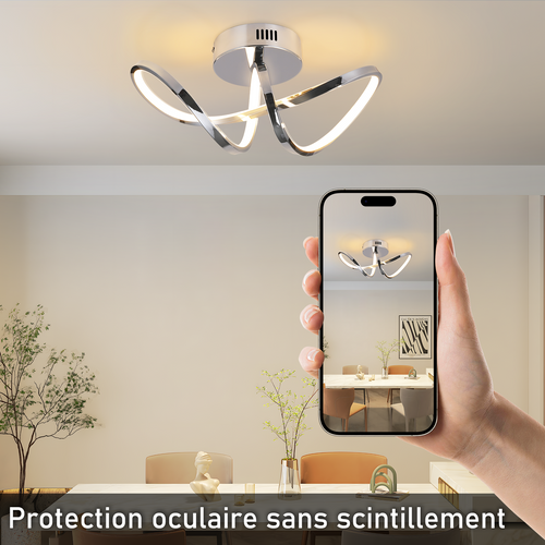 Plafonnier LED Moderne 12w 3000k Lampe De Chambre Et Salon - Spot et ...