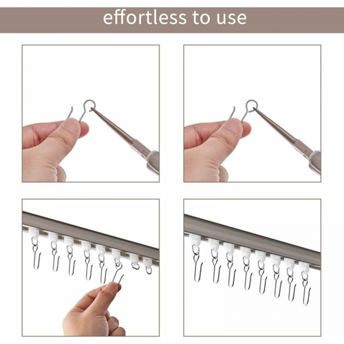 60pcs Crochet De Rail - Rideau Métallique Petit Crochet - Rideau En ...