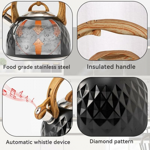 1 Pièce, Noir Bouilloire, 3l Theiere Induction, Bouilloire Sifflante ...