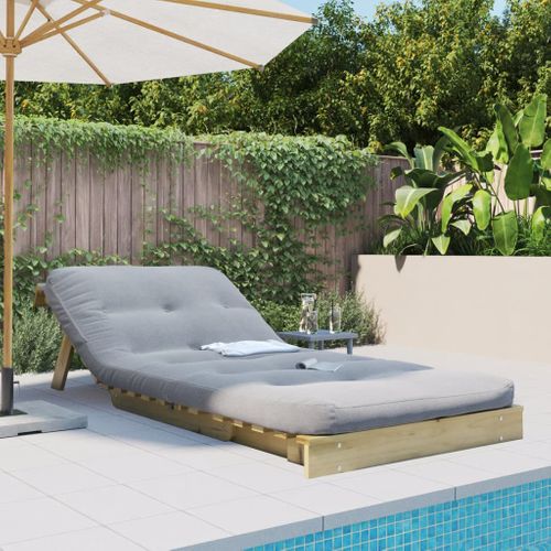 Chauffeuse - Fauteuil Convertible Futon Avec Matelas 90x206x11 Cm Bois ...