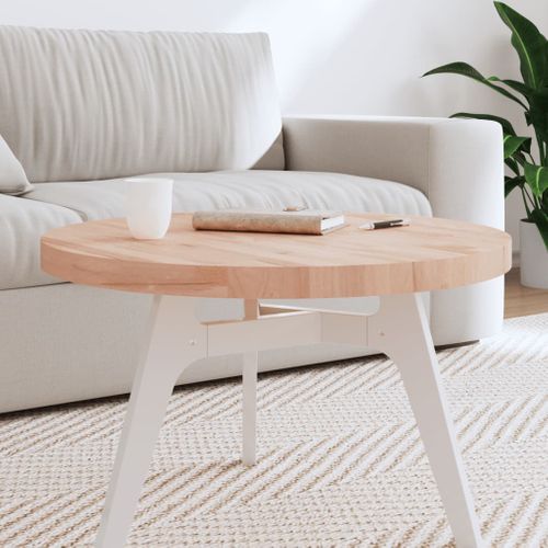 Dessus De Table - Plateau De Table Bureau Ø70x4 Cm Rond Bois Massif De ...