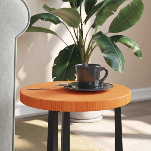 Dessus De Table - Plateau De Table Bureau Rond Cire Marron Ø30x2,5 Cm ...