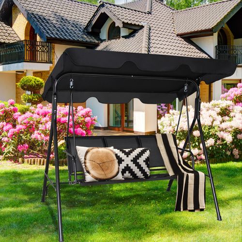 Balancelle D'extérieur, Balancelle De Jardin 3 Places Toile Anti-uv Et ...