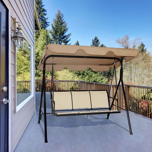 Balancelle D'extérieur, Balancelle De Jardin 3 Places Toile Anti-uv Et ...