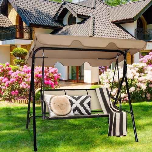 Balancelle D'extérieur, Balancelle De Jardin 3 Places Toile Anti-uv Et ...