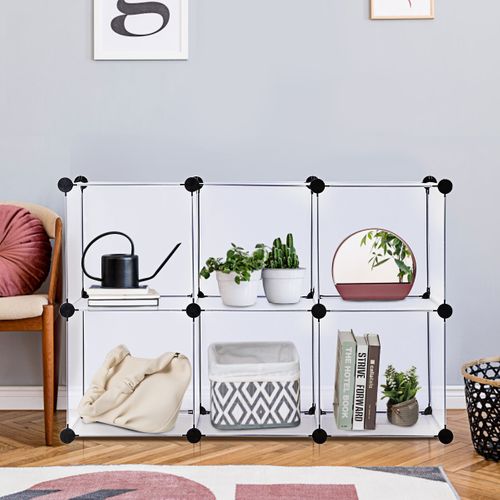 Étagère Enfant, Bibliothèque, Meuble De Rangement 6 Cubes Modulaire ...