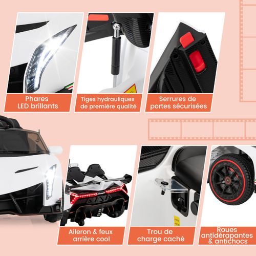 12v Lamborghini Voiture Electrique Enfants Avec Télécommande 2,4g Véhicule Electrique - Jeux ...