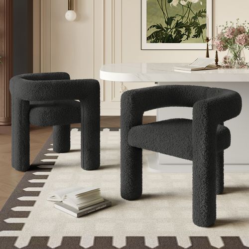 Fauteuil Design Ergonomique Cadre Rond Revêtement Teddy - Structure ...