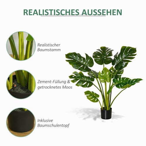 Plante Monstera Artificielle Décorative 110 Cm Avec Pot Pour Intérieur ...
