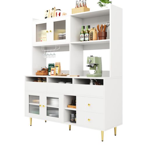 Vaisselier Design - Buffet Haut Avec Portes Vitrées Et Meuble Rangement ...